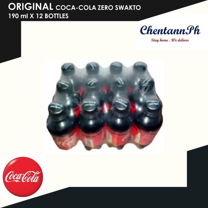 1 CASE - Authentic COCA-COLA ZERO Swakto NO Sugar 190 ml x 12 bottles ...