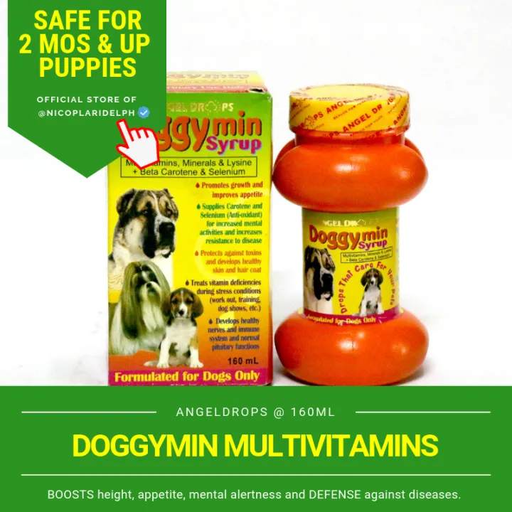 Angel Drops Doggymin Multivitamin for Growth, Appetite and Resistance to Sickness of Dogs (160ml ...