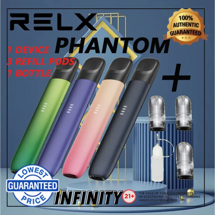 【1 Device+3 Refill Pods】Rel x/relix/rlex Infinity/ Essential/ Phantom ...