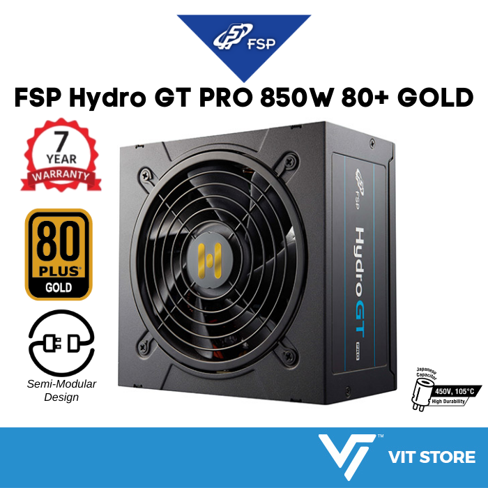 FSP Hydro GT PRO 850W 80+ PLUS Gold Semi-Modular Power Supply Unit PSU ...