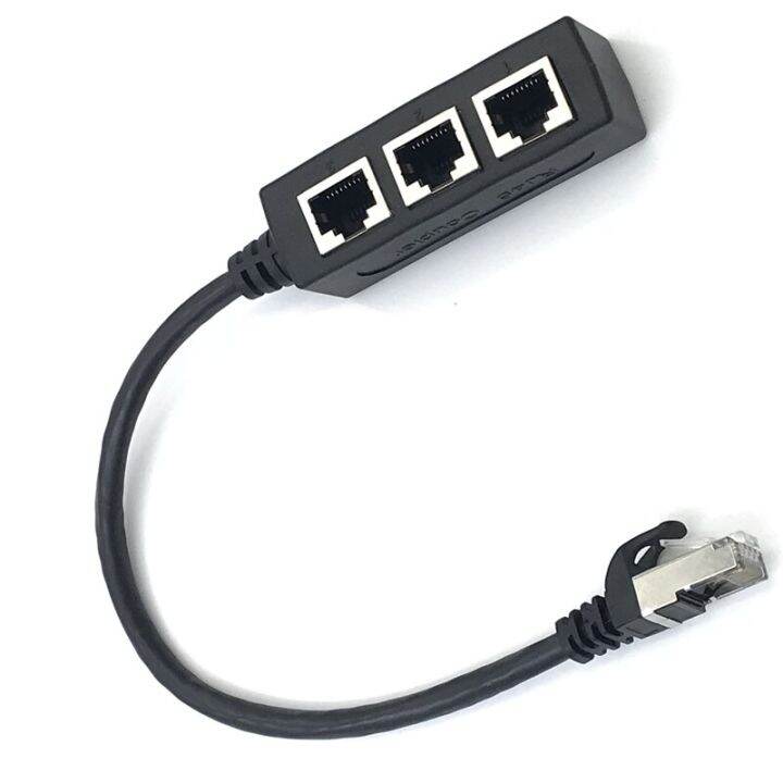 3 in 1 RJ45 Splitter LAN Ethernet Network RJ45 Connector Extender ...