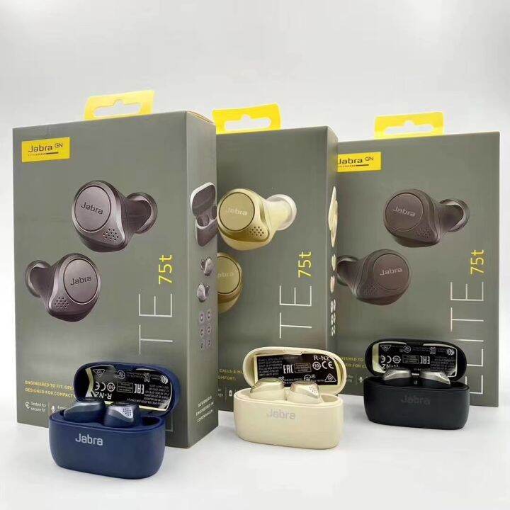 Spot ♤【New】Jabra Elite 75t True Wireless Earbuds Bluetooth - Active Noise-Cancellation with mic ...