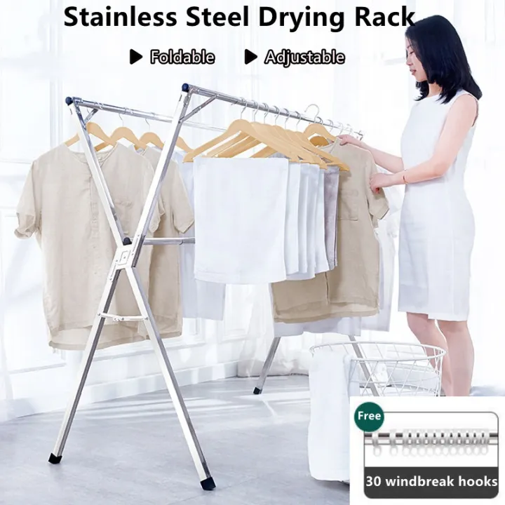 Floor-to-ceiling Indoor and Outdoor Clothes Drying Rack Folding Clothes ...