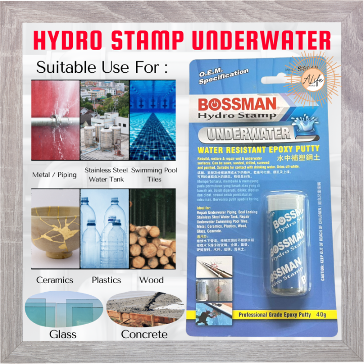 ALife World Bossman Hydro Stamp Underwater Epoxy Putty Water Resistant ...
