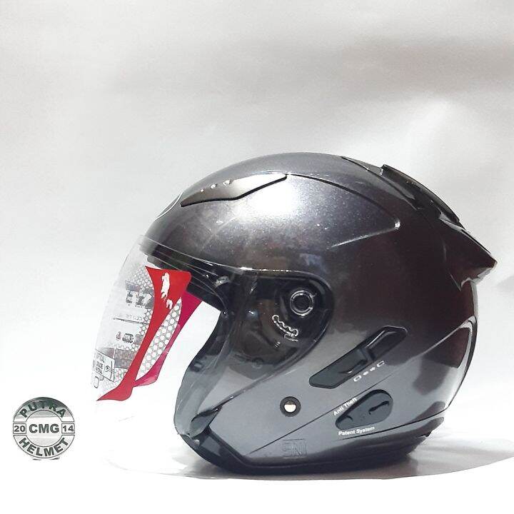 HELM KYT GALAXY GUNMETAL ABU ABU TUA | Lazada Indonesia