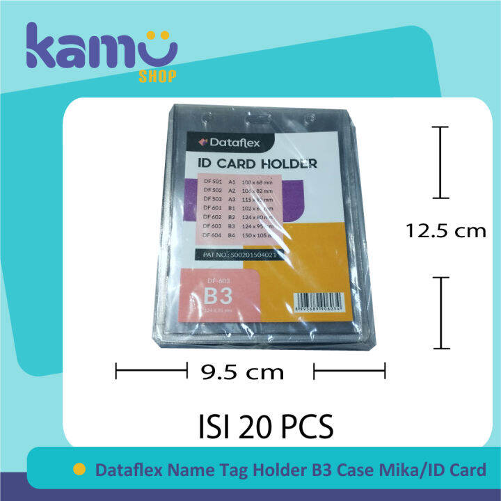Dataflex Id Card - B3 / Card Holder / Name Tag Holder Case Plastik Mika VC - 603 Isi 20 | Lazada ...