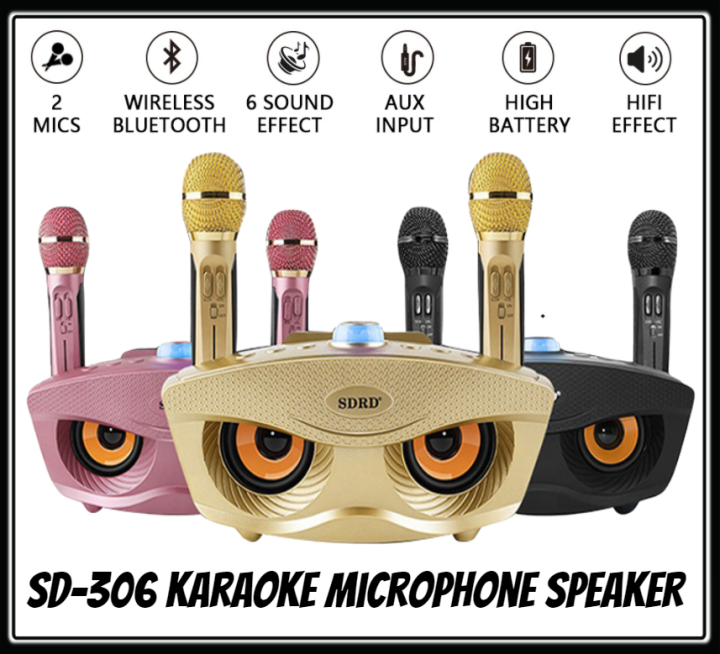 SDRD SD-306 Wireless Microphone Family Ktv Wireless Microphone Speaker ...