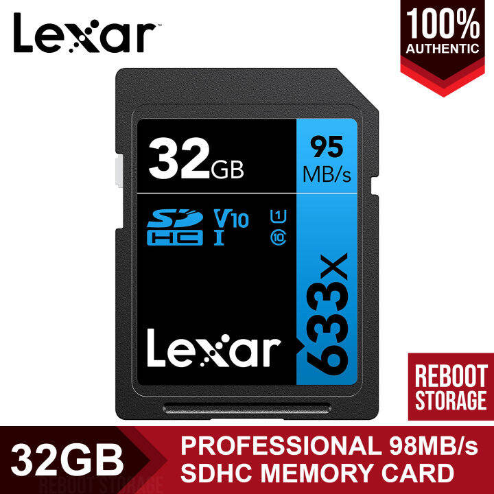 Lexar Professional 32GB 633X UHS-I V10 Class 10 SDHC Memory Card ...