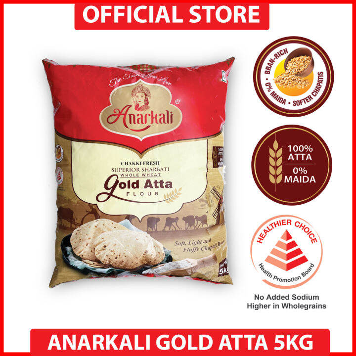 Anarkali Whole Wheat Gold Atta Flour 5 KG | Lazada Singapore
