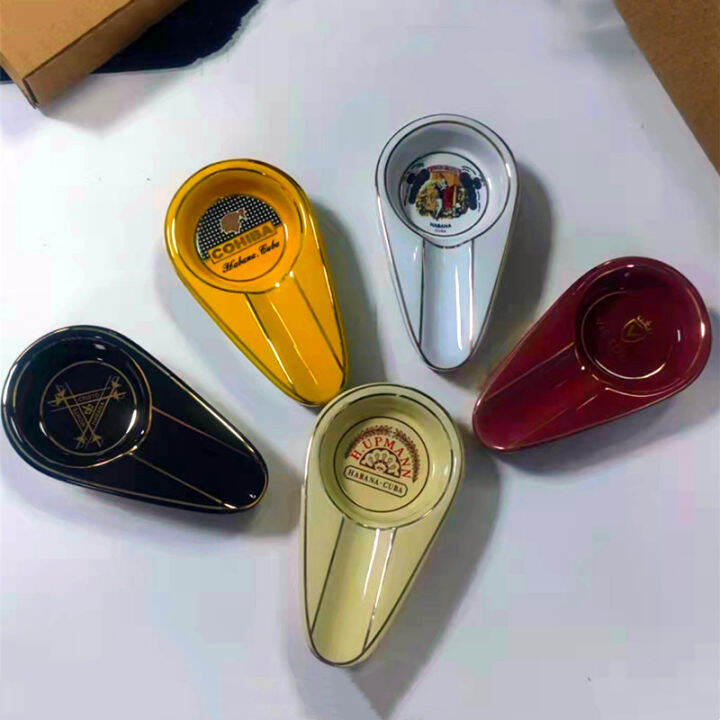 Cohiba Cigare Ashtray Ceramic Portable Single Ciger Holder Round Ash ...