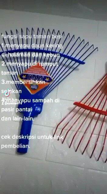 (READY)Sapu garuk/sapu daun kering/sapu taman besi tanpa gagang kayu ...