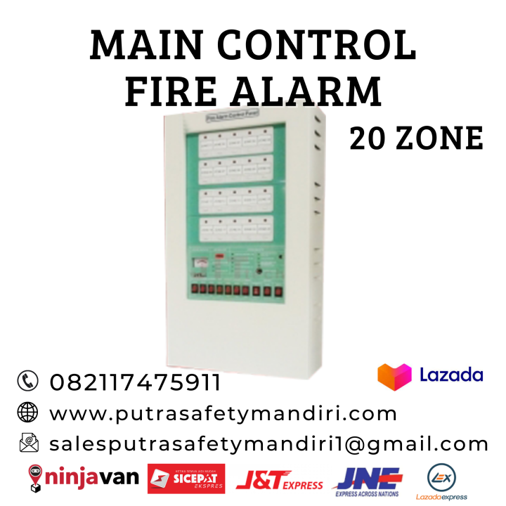 MCFA MAIN CONTROL FIRE ALARM JITTECH PANEL INDIKASI KEBAKARAN GEDUNG 20 ZONE | Lazada Indonesia
