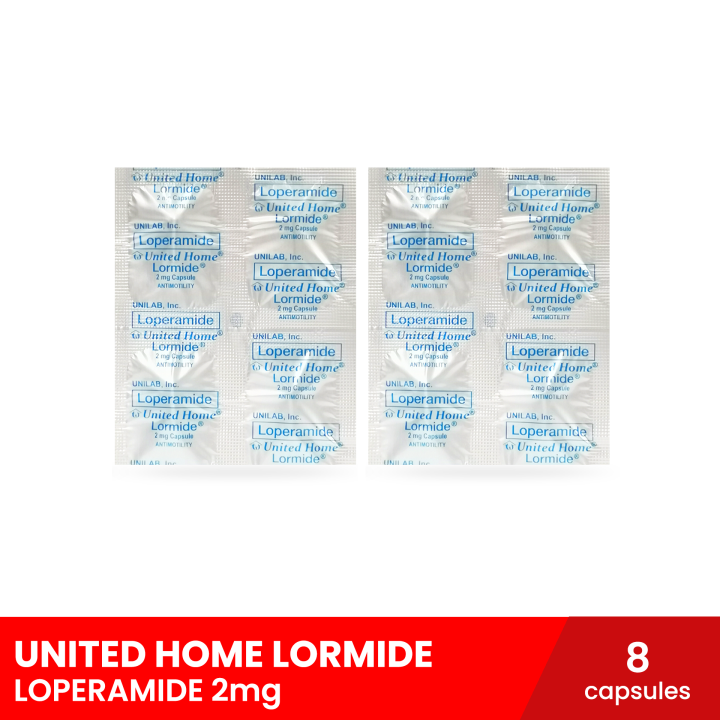 UNITED HOME Lormide Loperamide 2mg x 8 capsules (For Relief of Diarrhea ...
