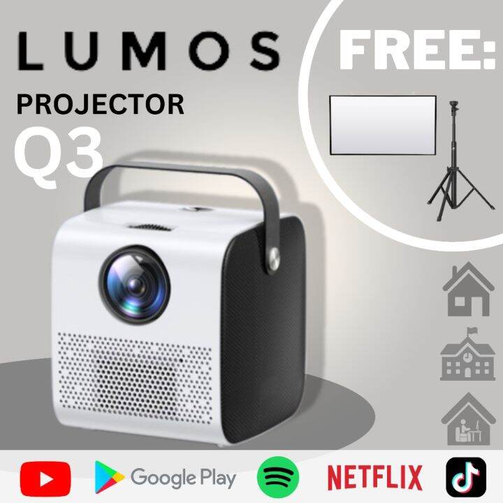 Brand New 100 ☬ Projector Q3pro Portable 4K Full OS WiFi HDMI | Lazada PH