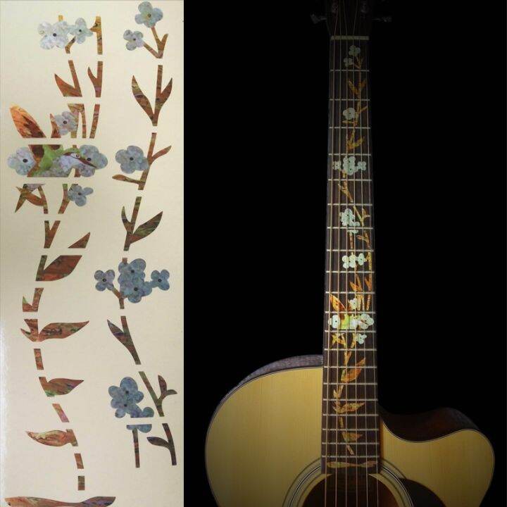 Guitar Inlay Sticker Flower And Bird For Electric Acoustic Fretboard ...