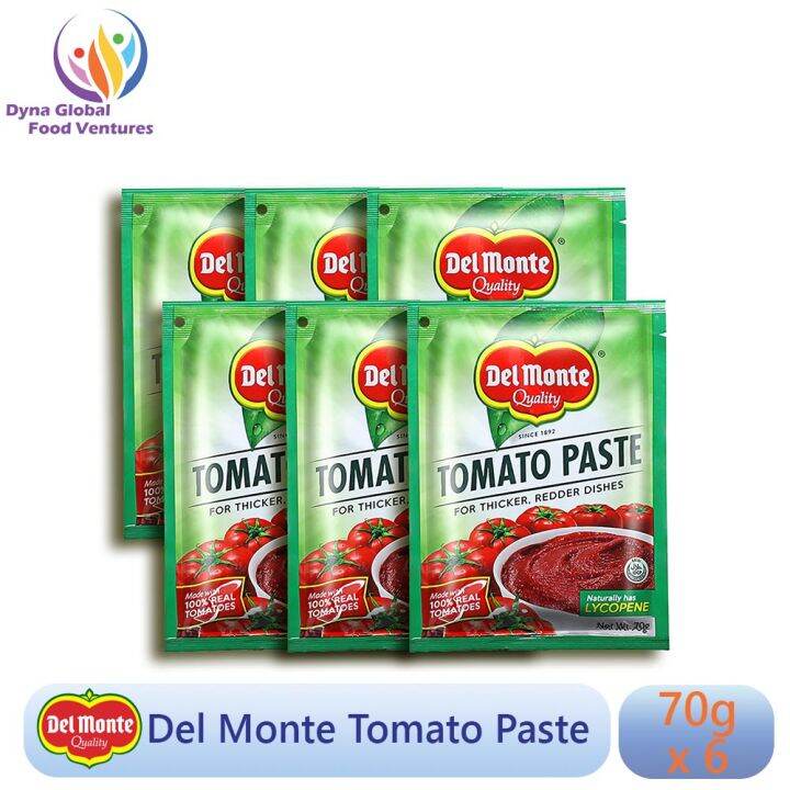 DEL MONTE Tomato Paste with Thicker and Richer Tomato Base - 70g x 6 ...