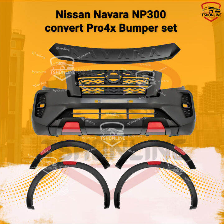 Nissan Navara NP300 convert to Navara Pro 4x Bumper Set (Front bumper ...