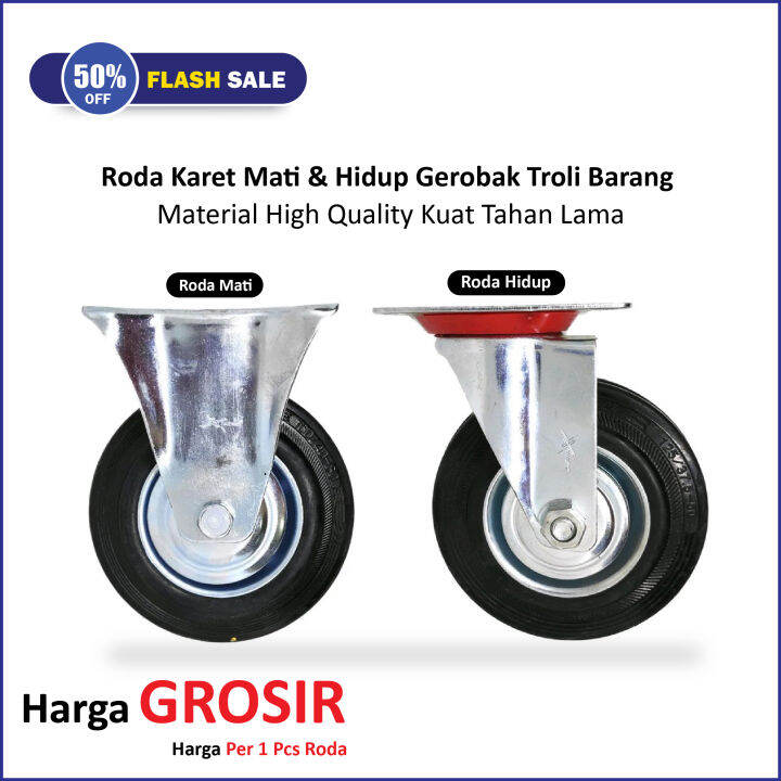 Roda karet hitam mati hidup roda etalase estalase roda trolley troli ...