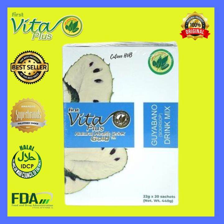 First Vita Plus Natural Health Drink Guyabano Gold New Packaging | Lazada PH