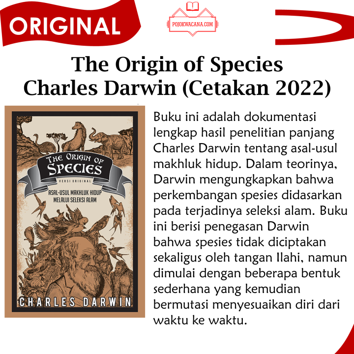 Original - Buku The Origin of Species Asal-Usul Makhluk Hidup Melalui Seleksi Alam - Charles ...
