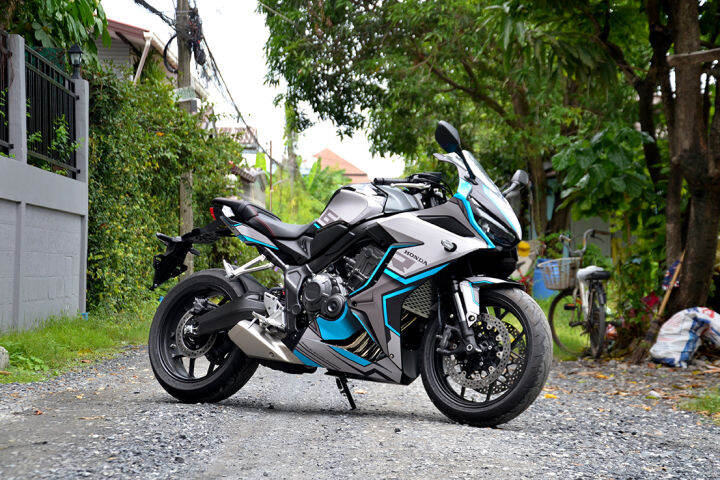 สติ๊กเกอร์แต่งลายรถ Honda Cbr 650R ลาย Racing V.4 Grey Blue | Lazada.co.th