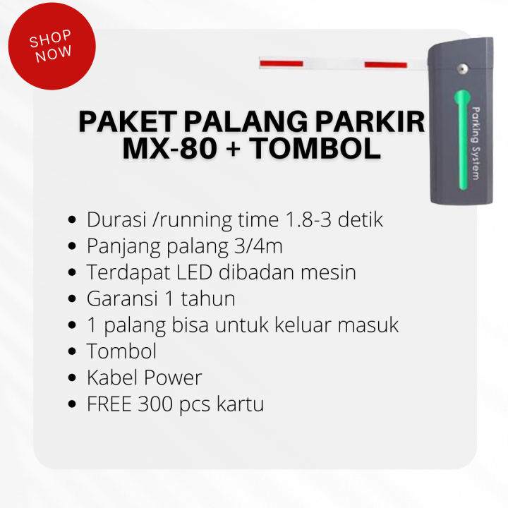 Palang Otomatis + Tombol Mx-80  Palang Parkir  Barrier Gate Mx-80 