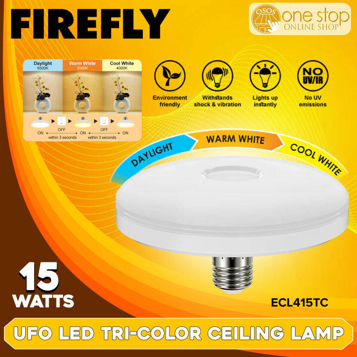 Firefly by OSOS Functional Basic Series 15W LED Ceiling Lamp with 3 ...