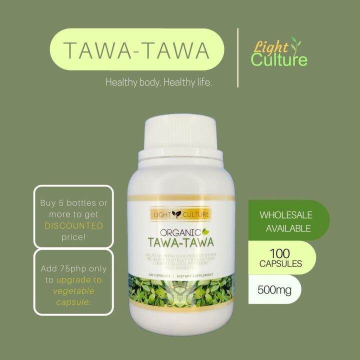 Pure/Authentic Tawa-tawa (100caps/500mg) Capsule | Lazada PH