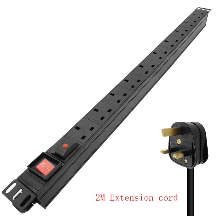 Aluminum Alloy Pdu Power Distribution Unit 10 Ways Uk 3 Pin Power Socket 13a 3500w Overload