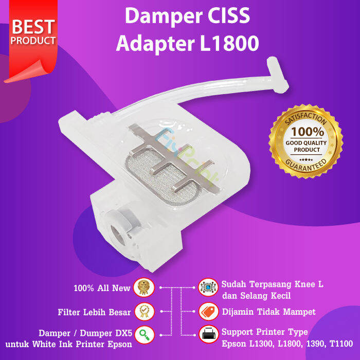 Damper CISS Adapter Printer DTF DTG Ecosolvent DX5 L1800 1390 L800, Dumper CISS L1800 L800 R1390 ...