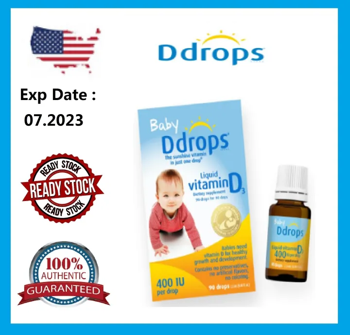Baby Ddrops Liquid Vitamin D3, 400 IU, 2.5 ml | Lazada