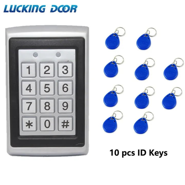 Metal RFID Access Control EM ID Card Reader Keypad 2000 Users 125Khz Door Opener Keyboard Key ...