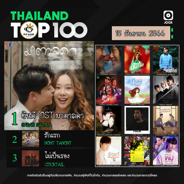 MP3 JOOX Thailand Top 100 (ไทย-สากล) กันยายน 2566 * CD-MP3 , USB-MP3* | Lazada.co.th