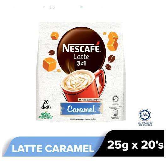 NESCAFE Caramel Latte (20 Sachets per Pack) Premium Instant Coffee Mix ...