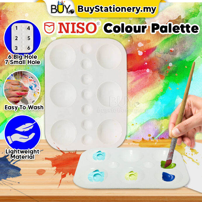 Niso Rectangle Water Colour Palette Paint Plate - (1s/PCS) Cat Warna ...