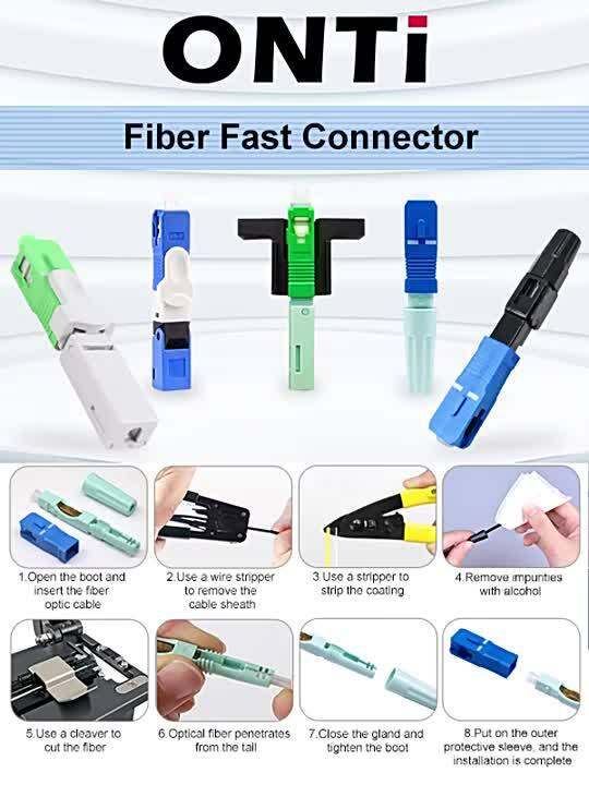 ONTi New SC APC SM Single-Mode Optical Connector FTTH Tool Cold Connector Tool SC UPC Fiber ...