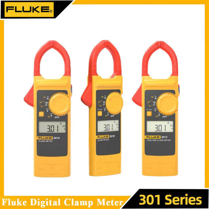 Fluke 301ซีรีส์แคลมป์มิเตอร์แบบพกพา10มม. กระแสไฟฟ้า AC/โวลต์ DC Ω ความถี่301A 301A + 301B 301C ...
