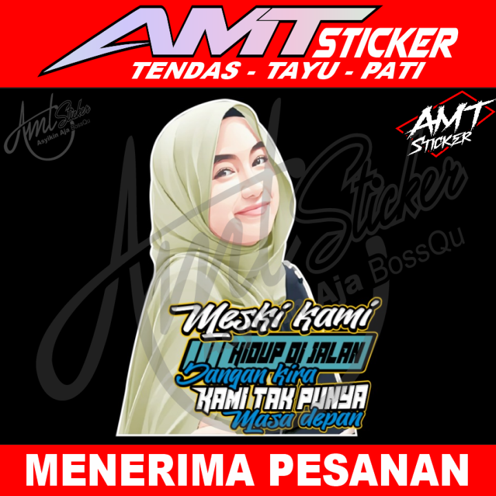 STIKER GAMBAR CEWE + KATA" - STIKER PRINTING UKURAN 45X35 CM | Lazada ...