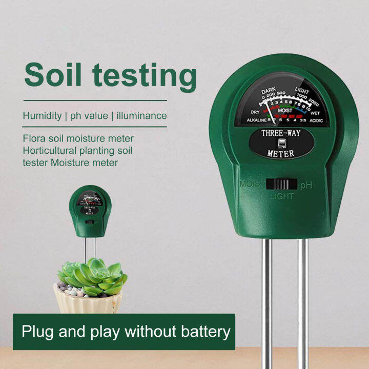 Soil Detector Double Probe 3-in-1 Plant Care Soil PH Light Moisture ...