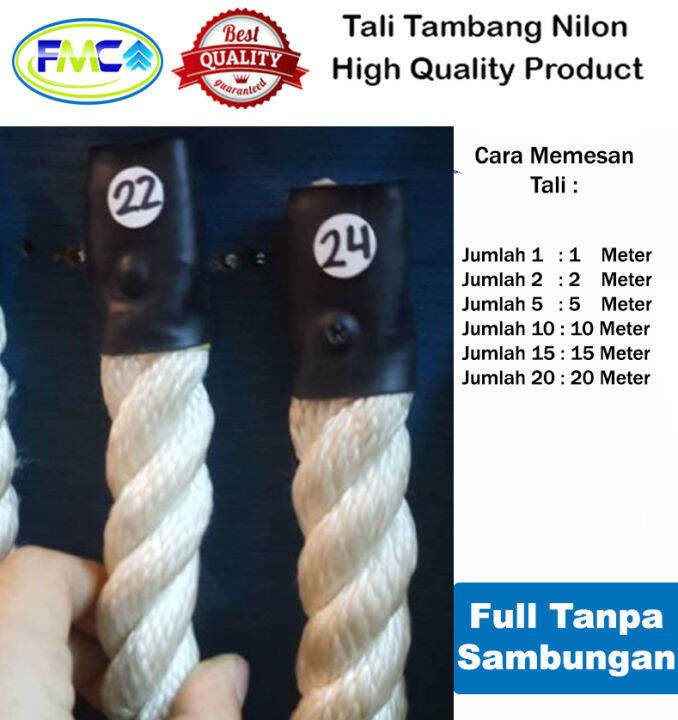 Tali Tambang Besar 14mm 16mm Tali Nilon Per 10 meter Super Kuat Nylon ...
