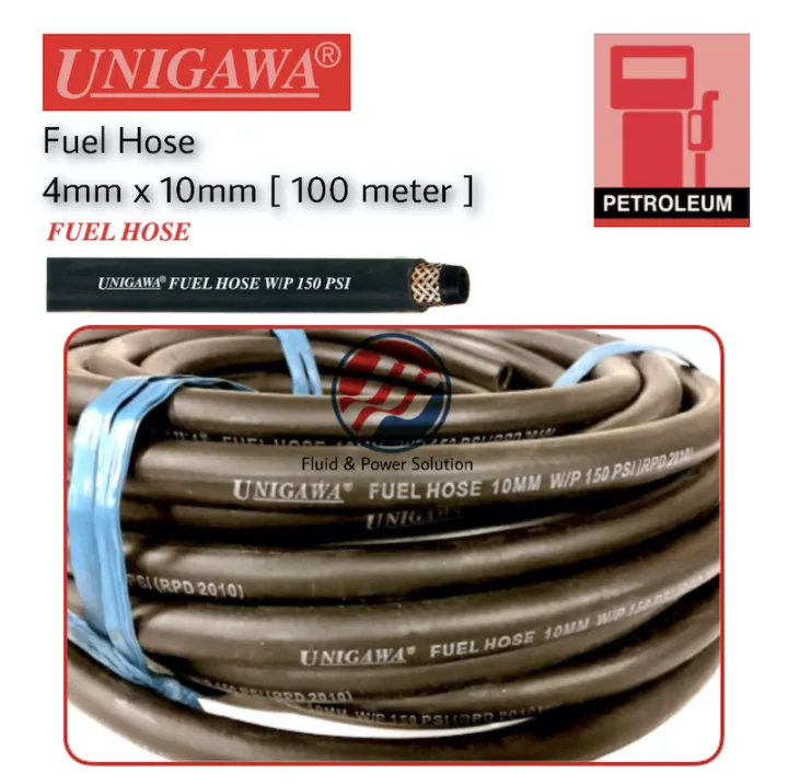 Unigawa Fuel Hose 4mm x 10mm [100 meter] Pressure 10 Bar, Oil Hose, Petrol Hose, Petroleum Hose ...