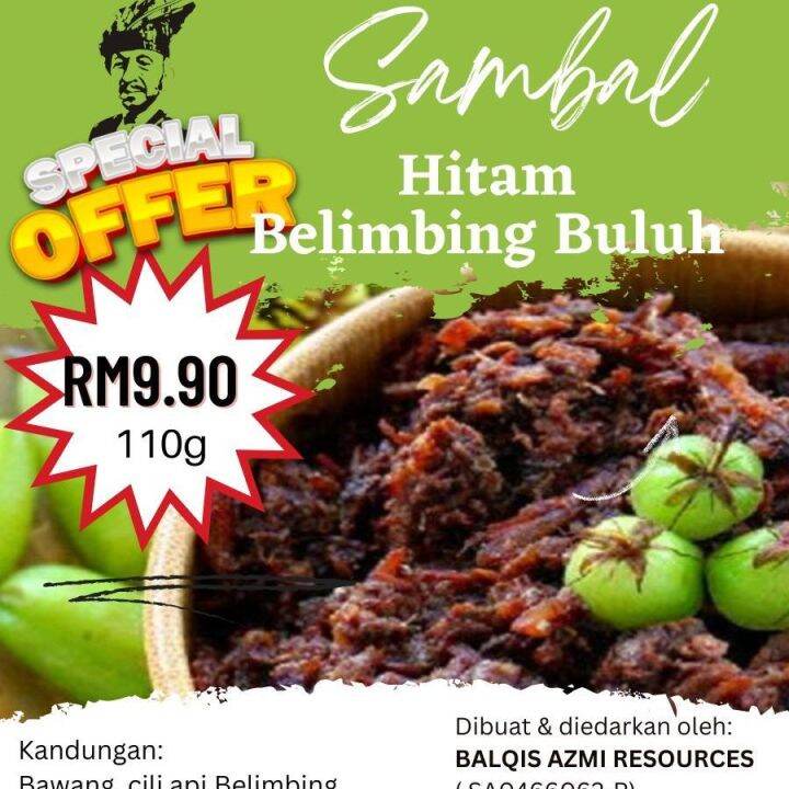 Paktua sambal hitam belimbing buluh 100 gram | Lazada