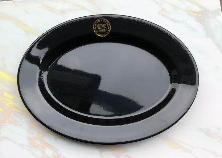 P5612 HITAM PIRING OVAL MEWAH Golden Dragon Piring MELAMIN Oval/ Lodor ...
