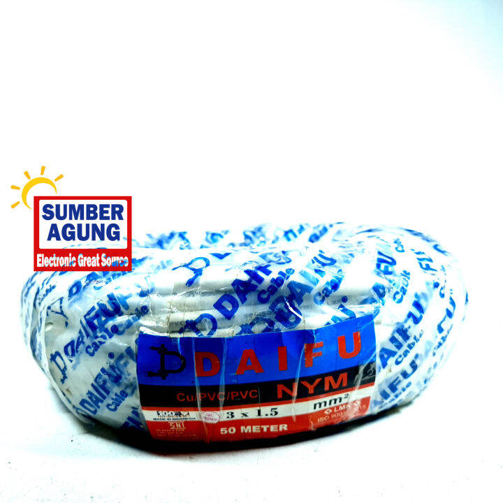 Daifu Kabel Listrik Instalasi NYM 3x1.5 3x1.5mm 50M 50 Meter 50Meter ...