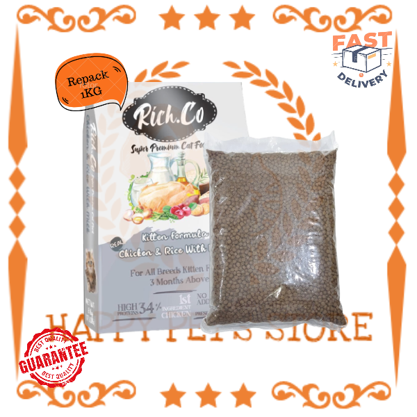 Rich.Co Premium Kitten Chicken & Rice With Milk (repack 1kg) | Lazada