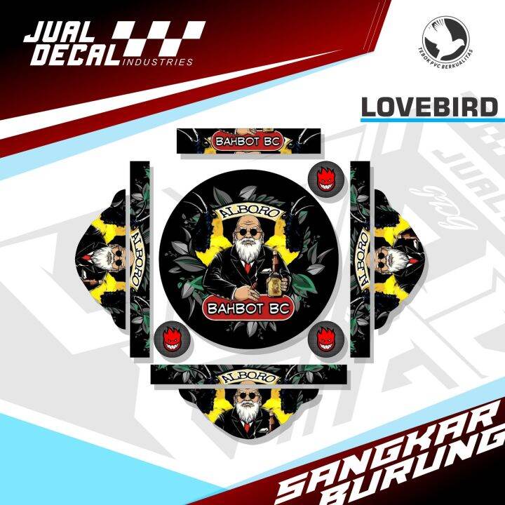 Stiker Tebok Lovebird Batman Pleci KAKEK SLOT BAHBOT Decal Sangkar ...
