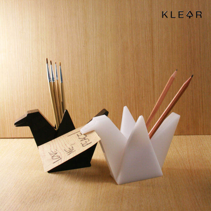 KlearObject Ori-tsuru pencil holder ที่เสียบดินสอ ที่เสียบปากกา ที่ทับกระดาษวางบนโต๊ะ ที่เสียบอะ ...