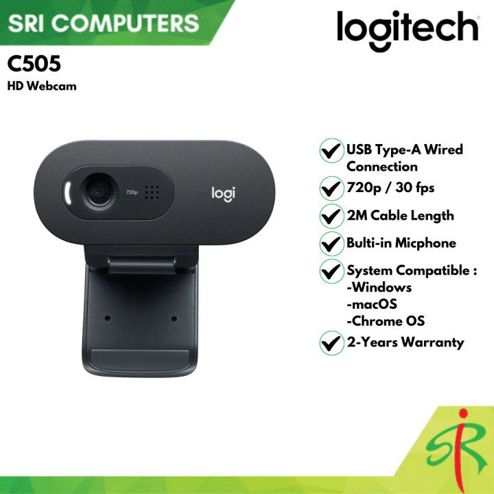 Logitech C505 HD Webcam [2-YEARS WARRANTY] | Lazada