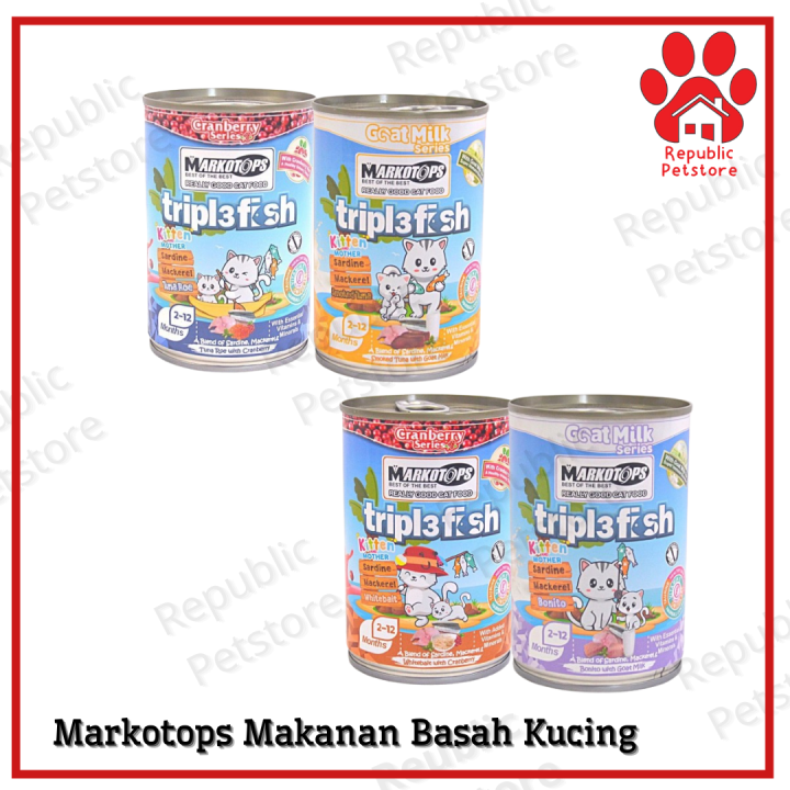 Markotop Triple Fish 400gr Can Kitten Mother - Makanan Basah Kucing ...