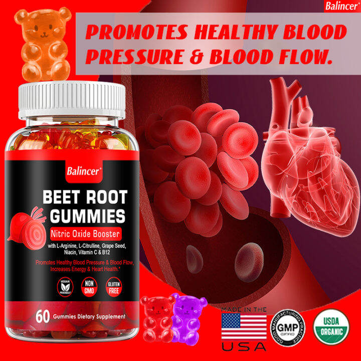 Strong Potency Beetroot Gummies 1000 mg - Supports Blood Pressure ...